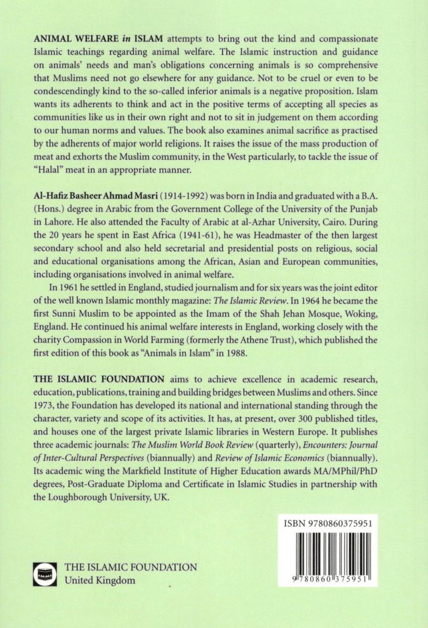 Animal Welfare In Islam By Al-Hafiz Basheer Ahmad Masri